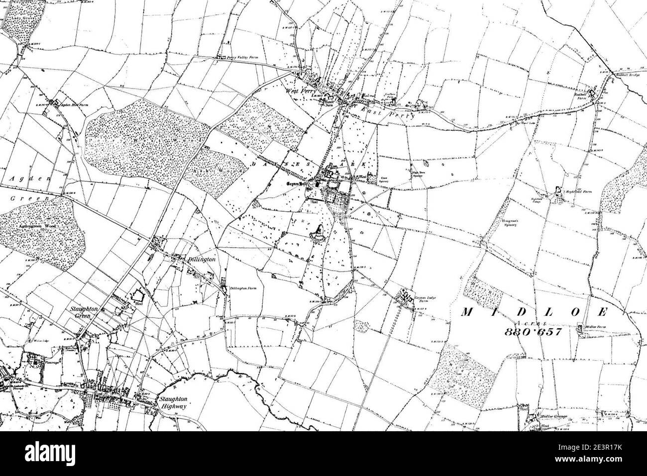 Map of Huntingdonshire OS Map name 021-SW, Ordnance Survey, 1889-1892 ...