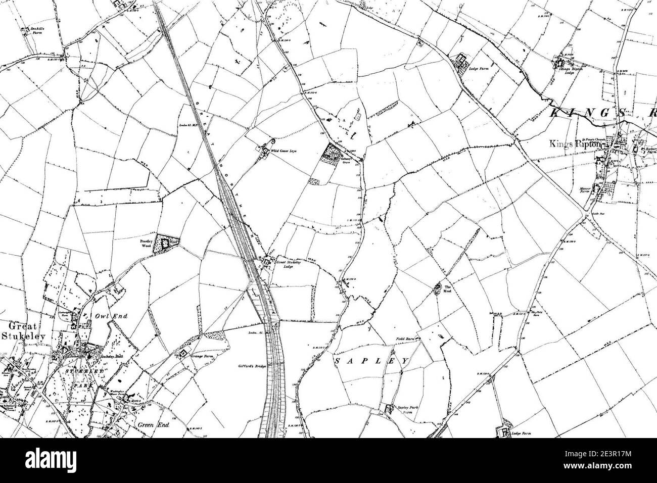 Map of Huntingdonshire OS Map name 018-NW, Ordnance Survey, 1889-1892 ...