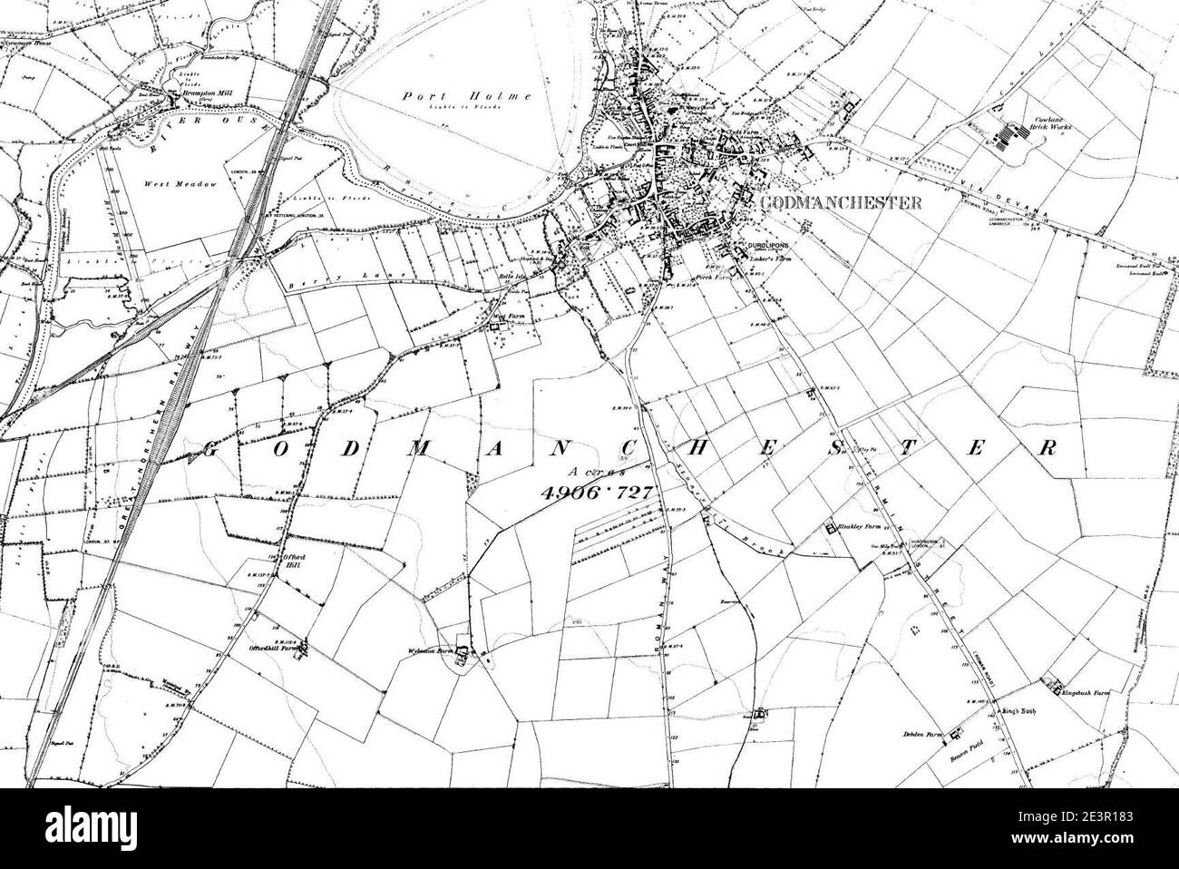 Map of Huntingdonshire OS Map name 022-NW, Ordnance Survey, 1889-1892 ...