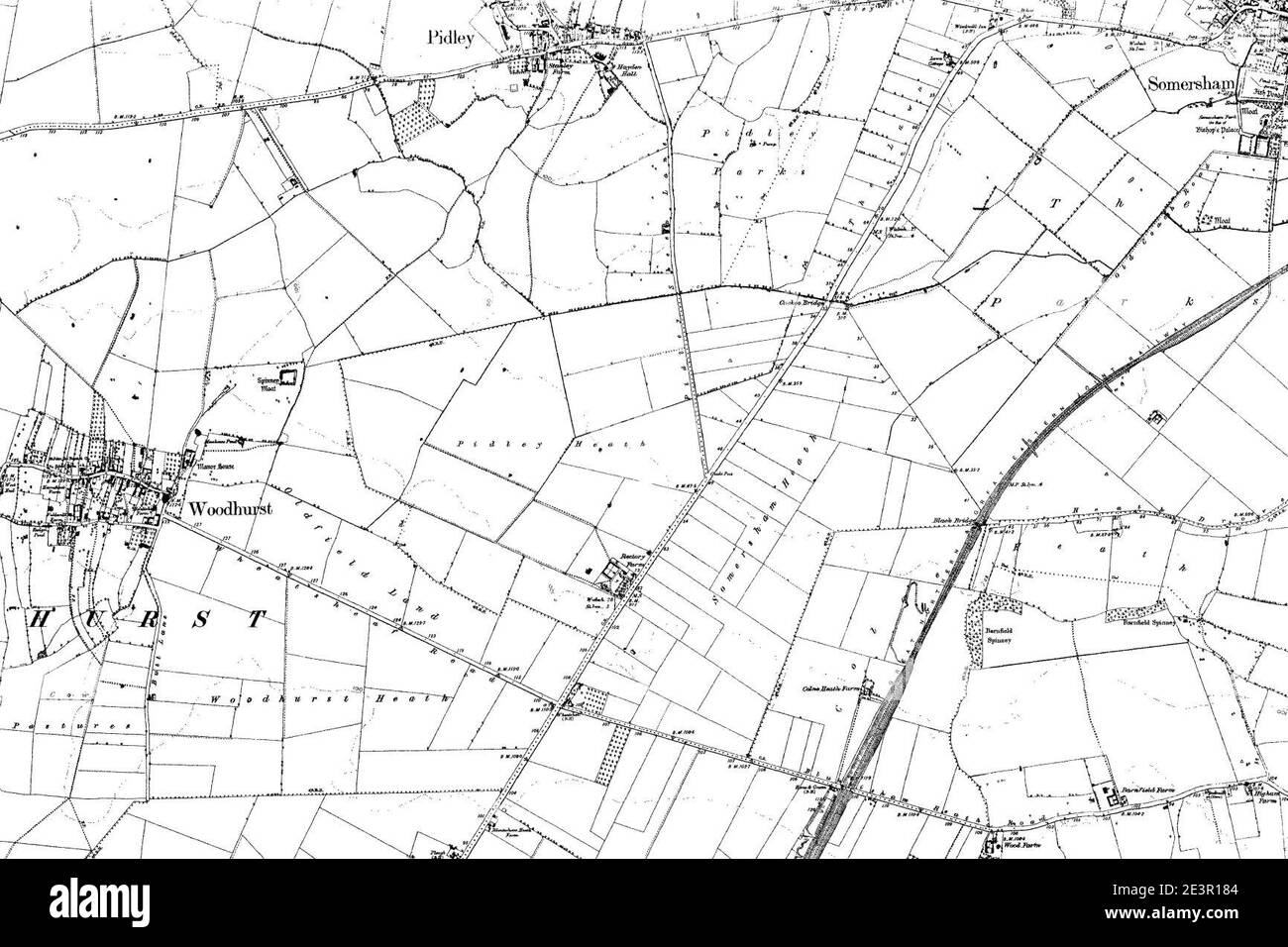 Map of Huntingdonshire OS Map name 019-NW, Ordnance Survey, 1889-1892 ...