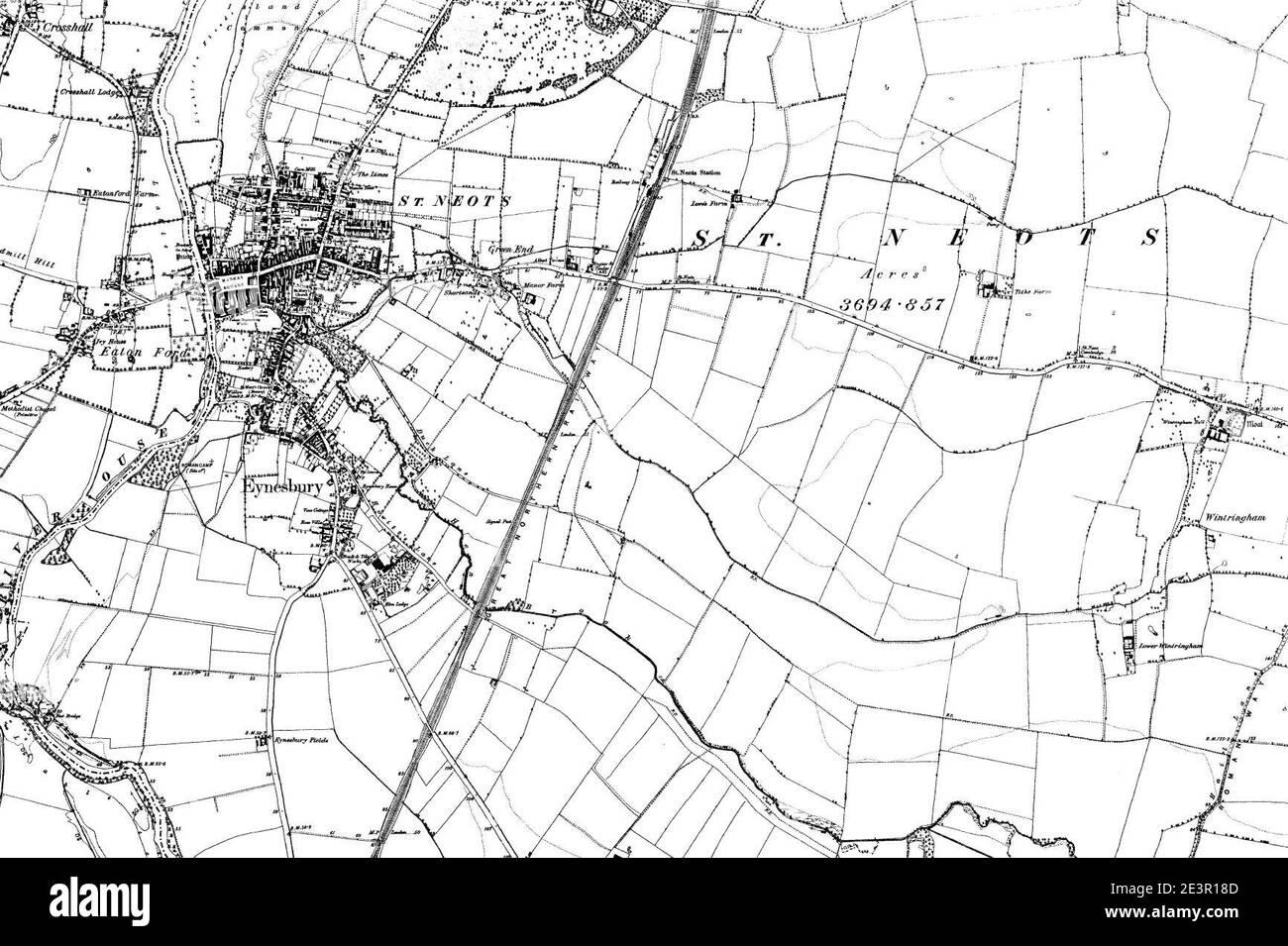 Map of Huntingdonshire OS Map name 025-SE, Ordnance Survey, 1889-1892 ...