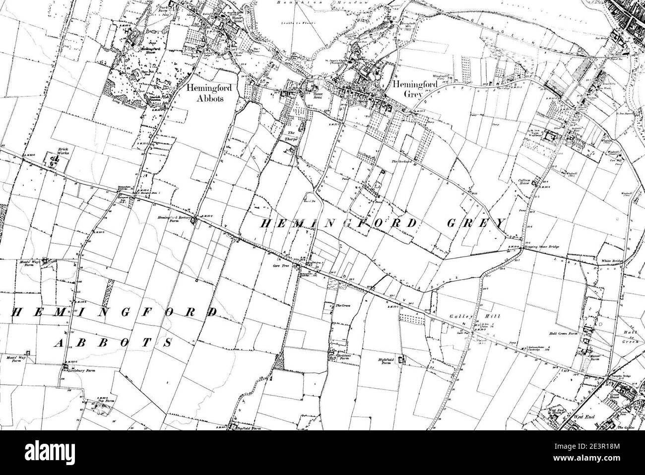Map of Huntingdonshire OS Map name 022-NE, Ordnance Survey, 1889-1892 ...