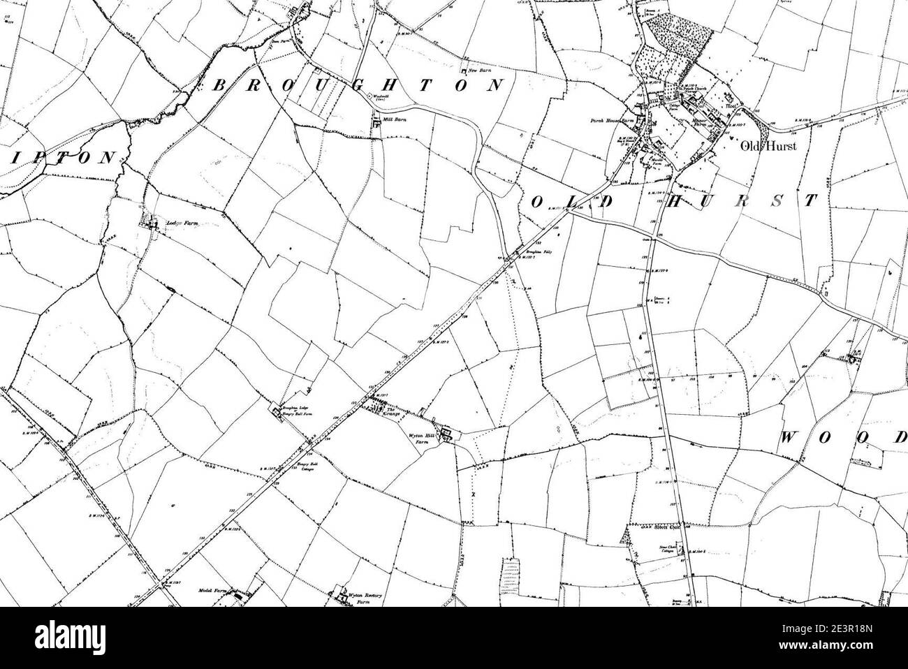 Map of Huntingdonshire OS Map name 018-NE, Ordnance Survey, 1889-1892 ...