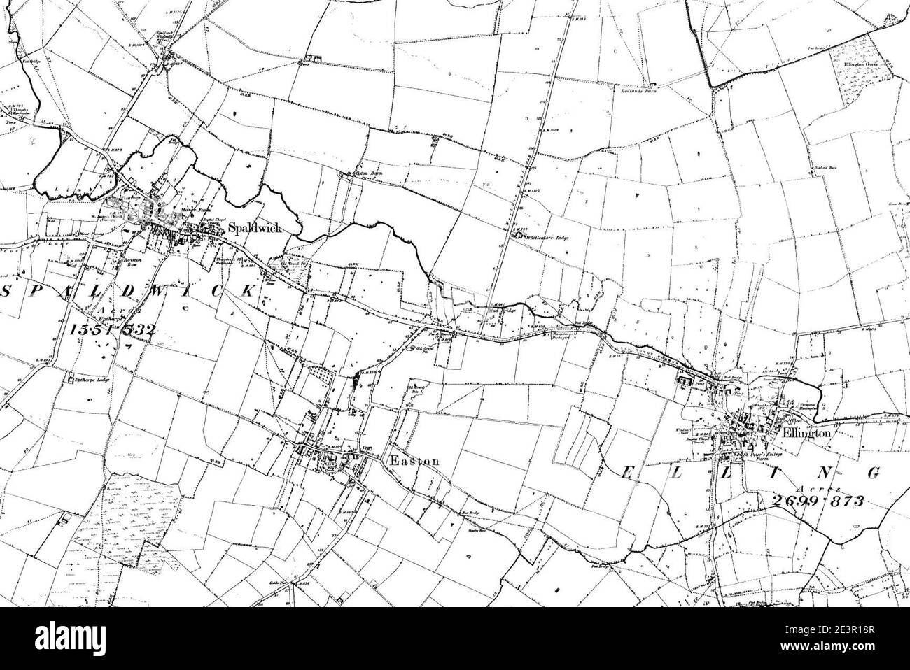Map of Huntingdonshire OS Map name 017-SW, Ordnance Survey, 1889-1892 ...