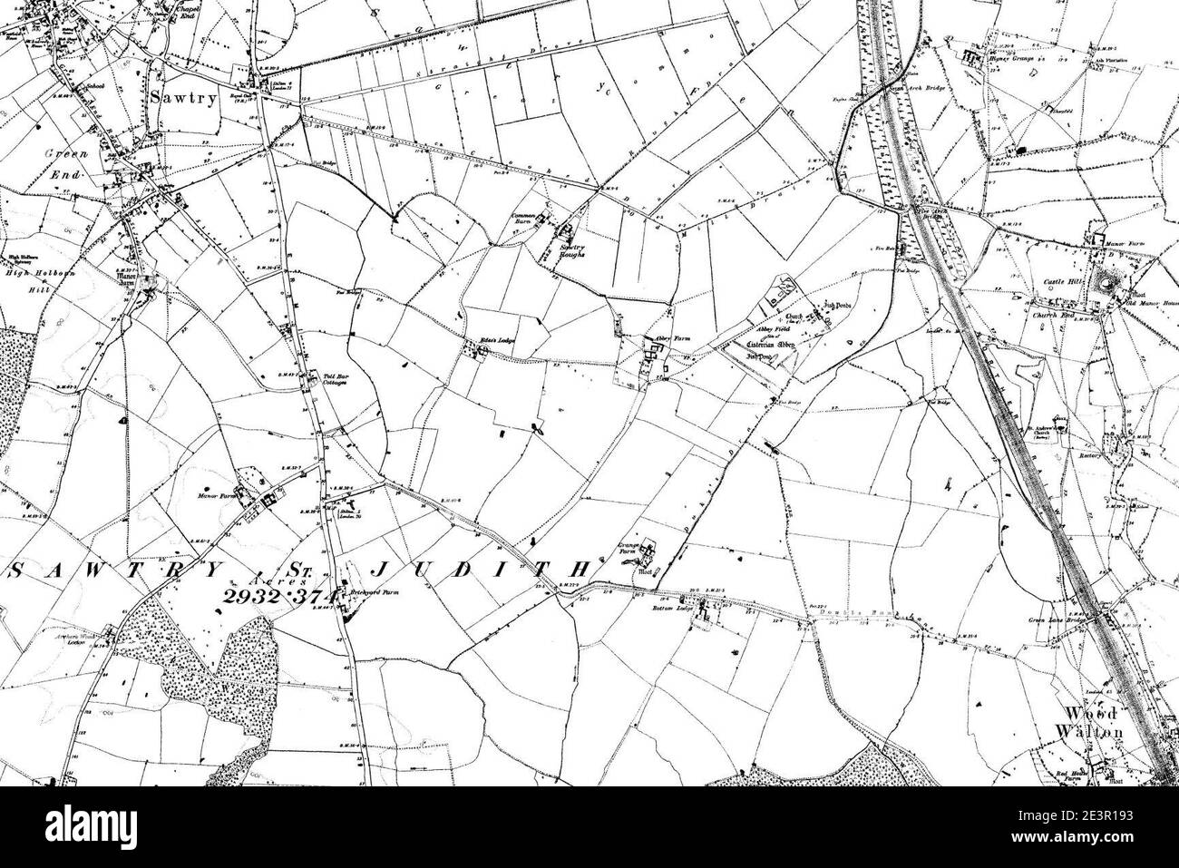 Map of Huntingdonshire OS Map name 013-NE, Ordnance Survey, 1889-1892 ...