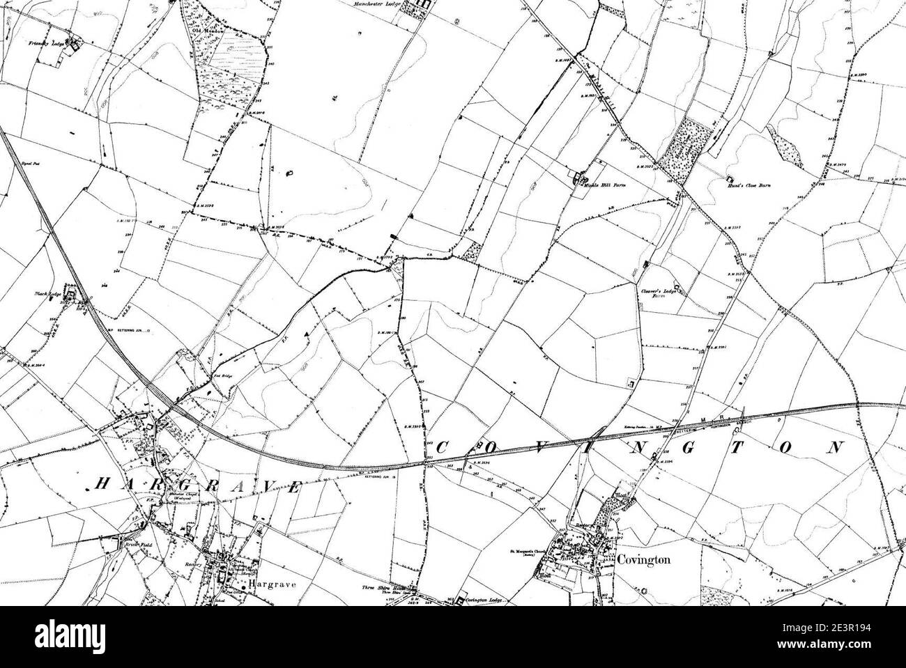 Map of Huntingdonshire OS Map name 016-SW, Ordnance Survey, 1889-1892 ...