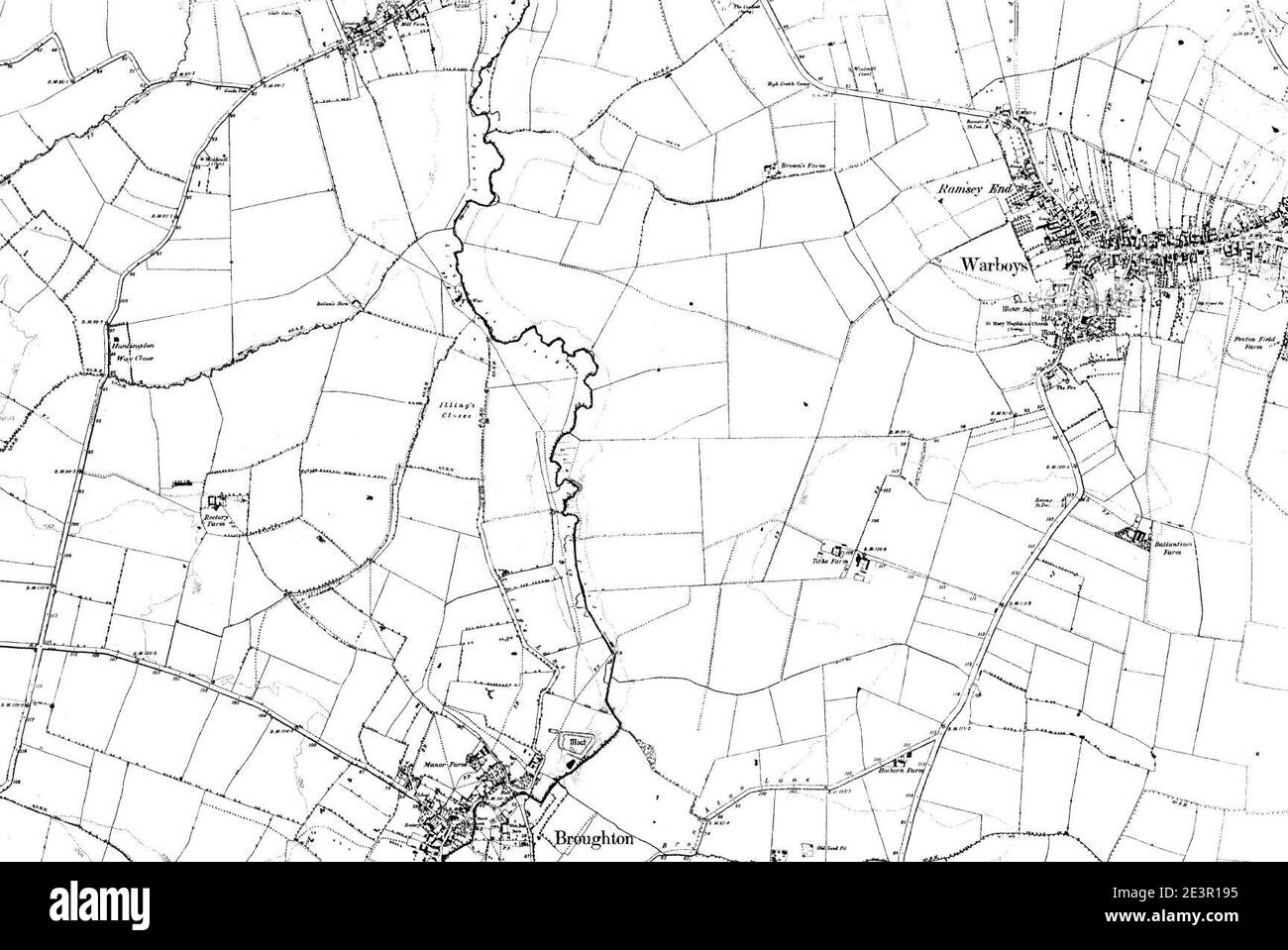 Map of Huntingdonshire OS Map name 014-SE, Ordnance Survey, 1889-1892 ...