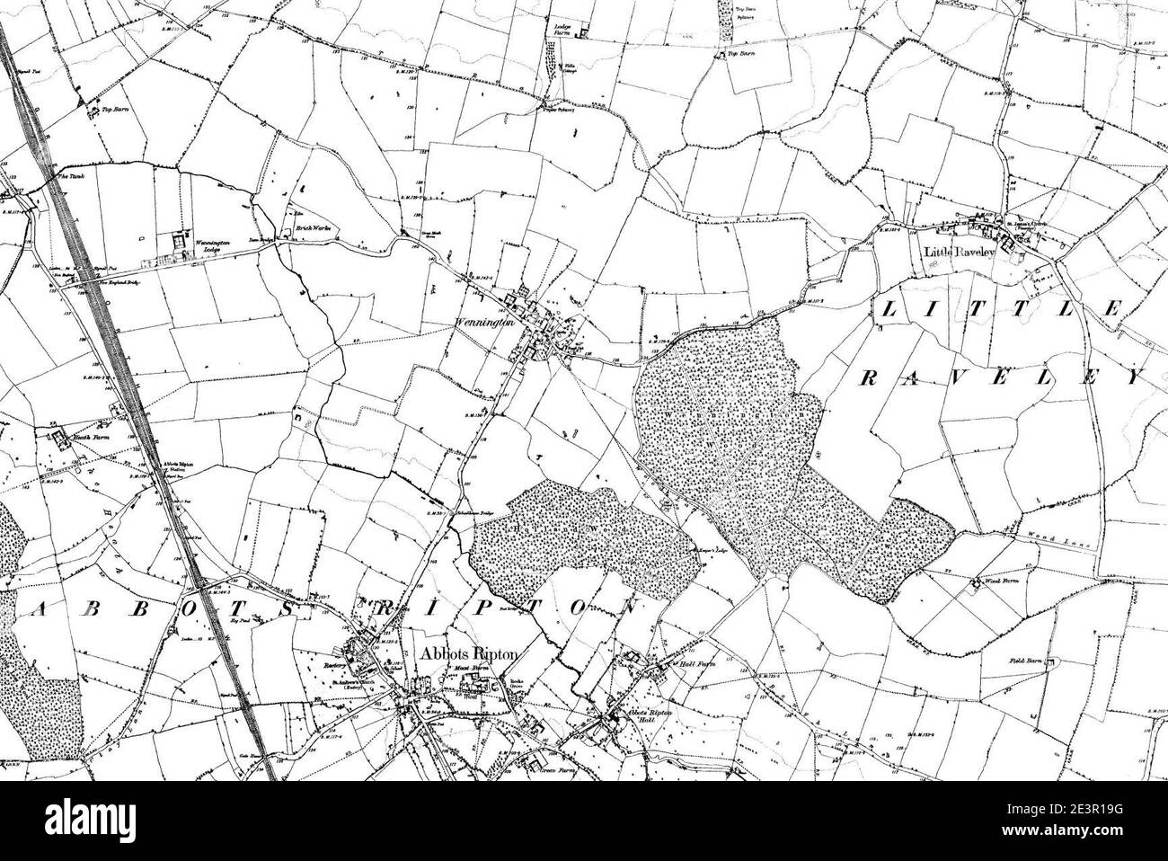 Map of Huntingdonshire OS Map name 014-SW, Ordnance Survey, 1889-1892 ...