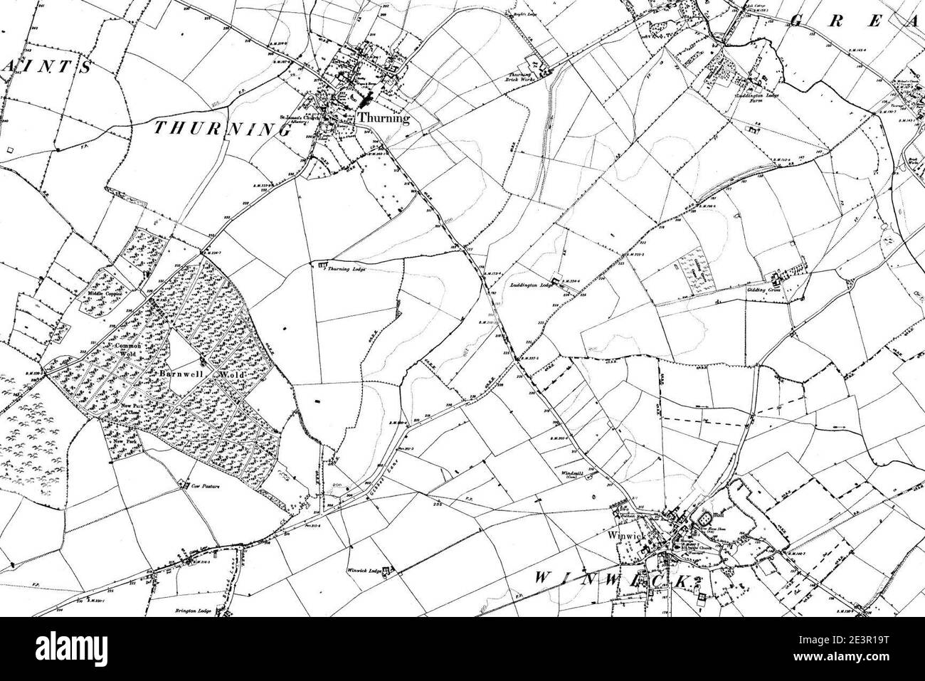 Map of Huntingdonshire OS Map name 012-NE, Ordnance Survey, 1889-1892 ...