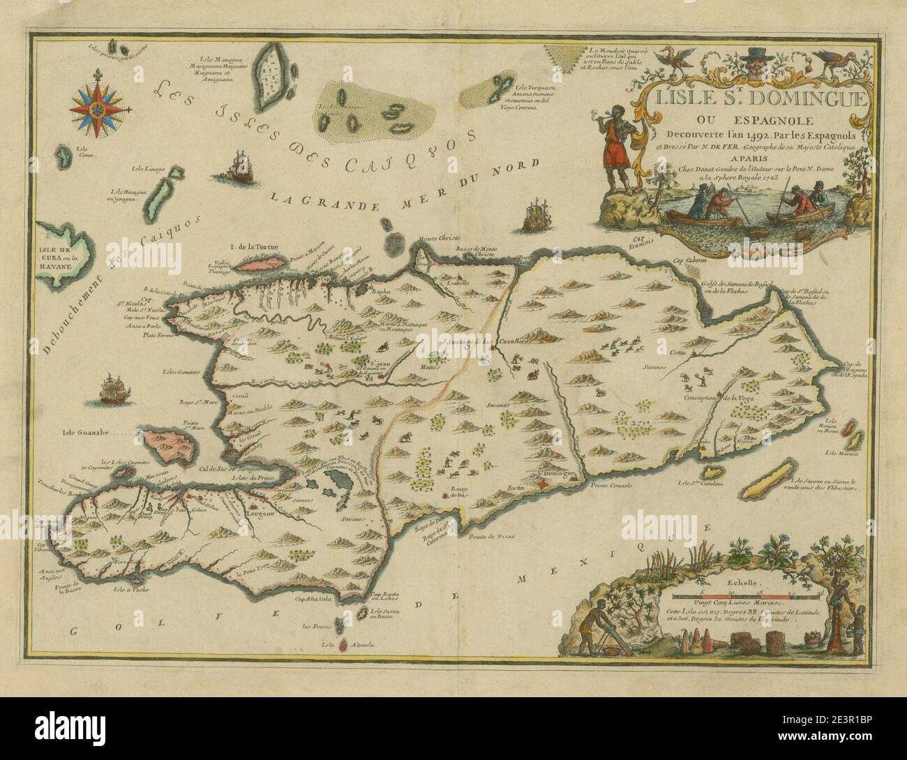 Map of Hispaniola Stock Photo - Alamy