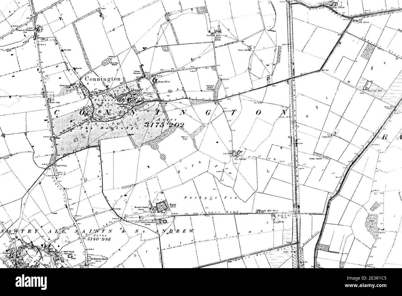 Map of Huntingdonshire OS Map name 009-SE, Ordnance Survey, 1889-1892 ...