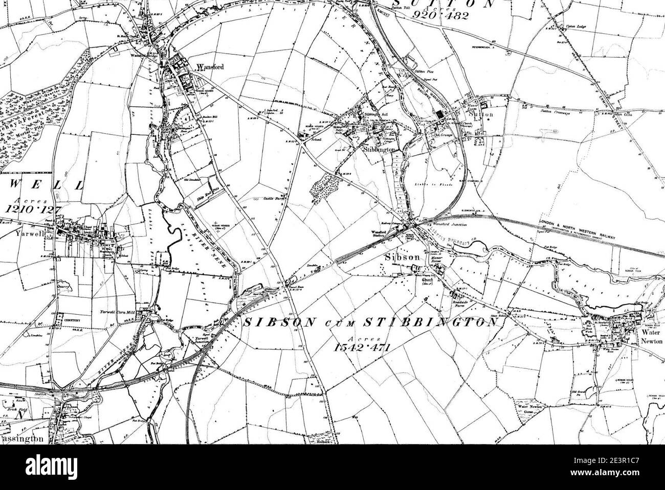 Map of Huntingdonshire OS Map name 001-SE, Ordnance Survey, 1889-1892 ...