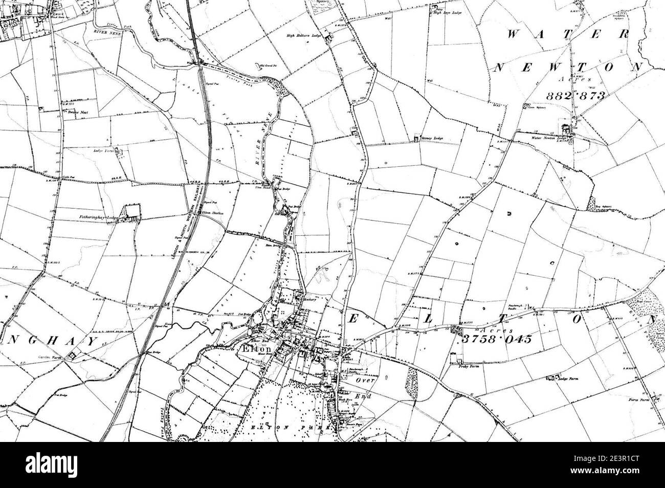 Map of Huntingdonshire OS Map name 004-NE, Ordnance Survey, 1889-1892 ...