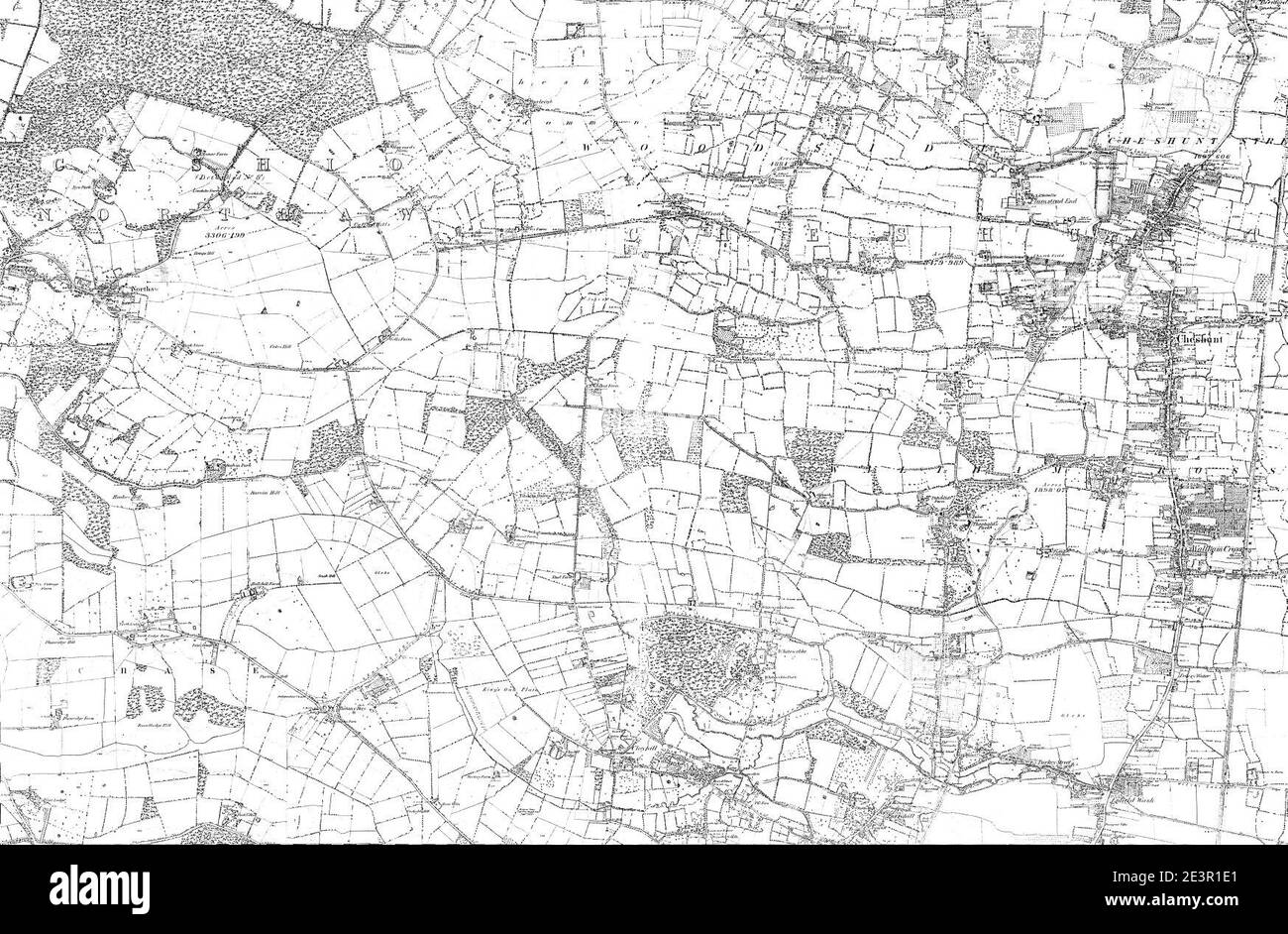 Map of Hertfordshire Sheet 041, Ordnance Survey, 1873-1885 Stock Photo ...