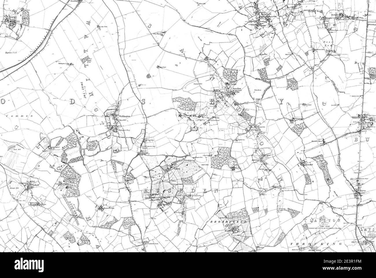Map of Hertfordshire Sheet 008, Ordnance Survey, 1873-1885 Stock Photo ...