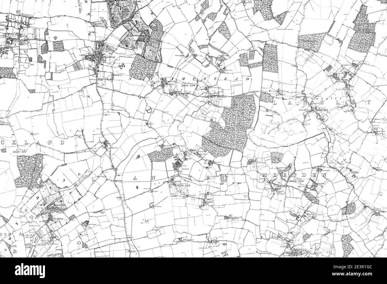 Map of Hertfordshire Sheet 009, Ordnance Survey, 1873-1885 Stock Photo ...