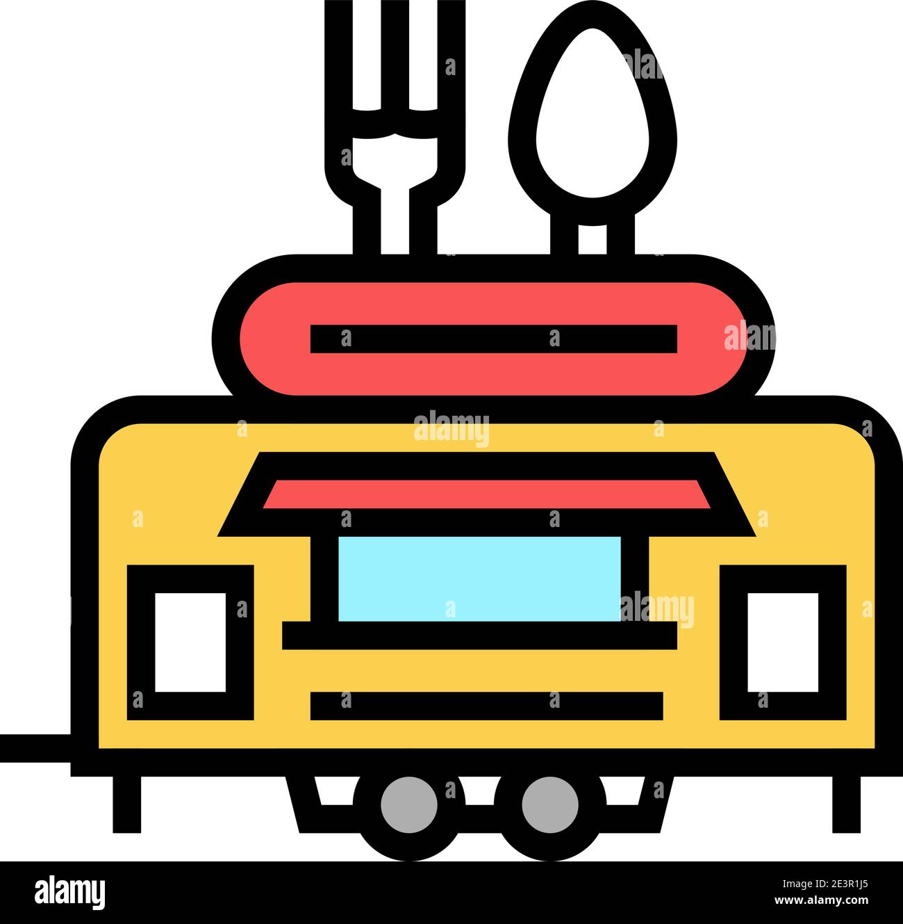 street food trailer color icon vector illustration Stock Vector Image ...