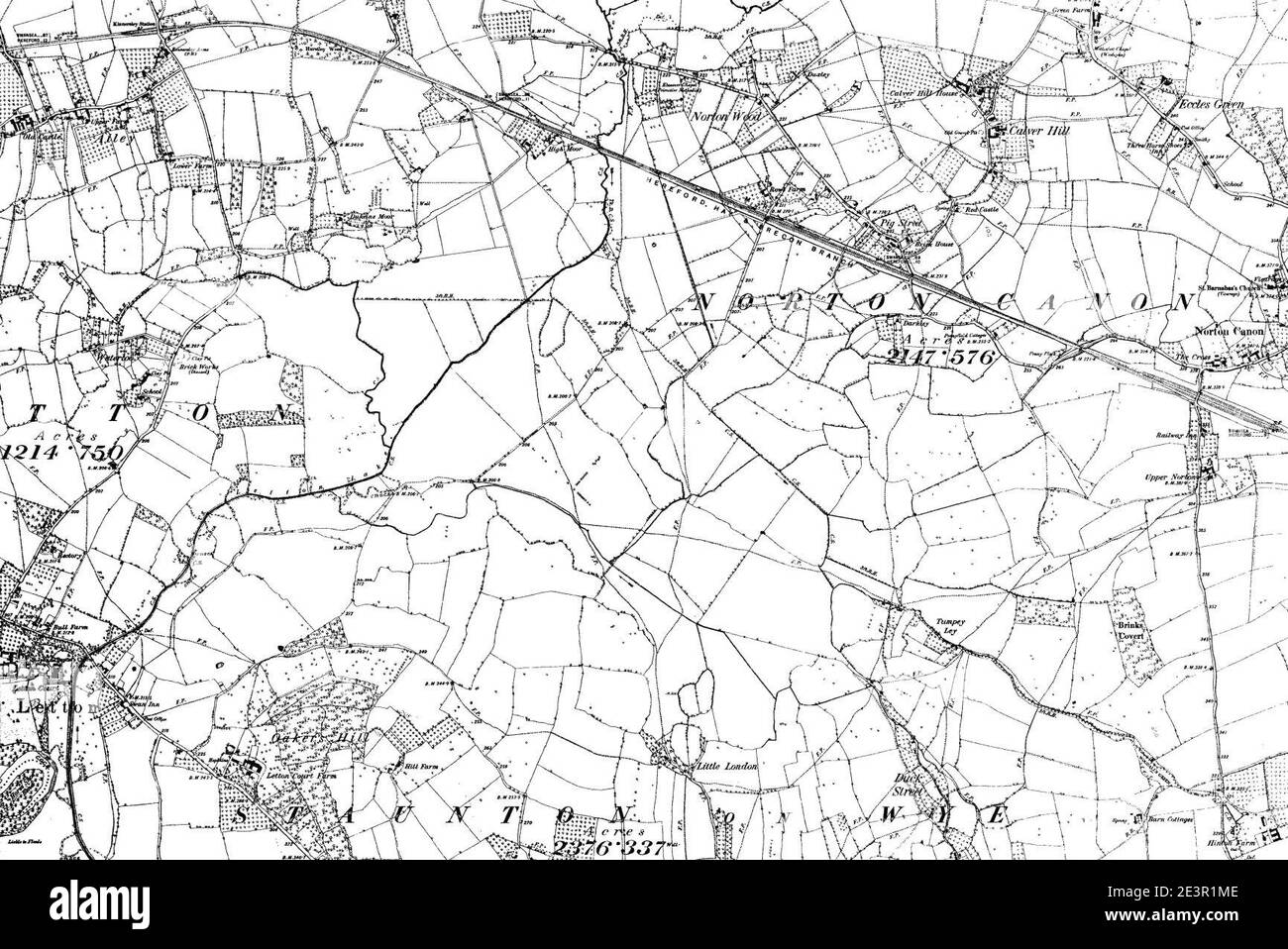 Map of Herefordshire OS Map name 025-SW, Ordnance Survey, 1884-1892 ...