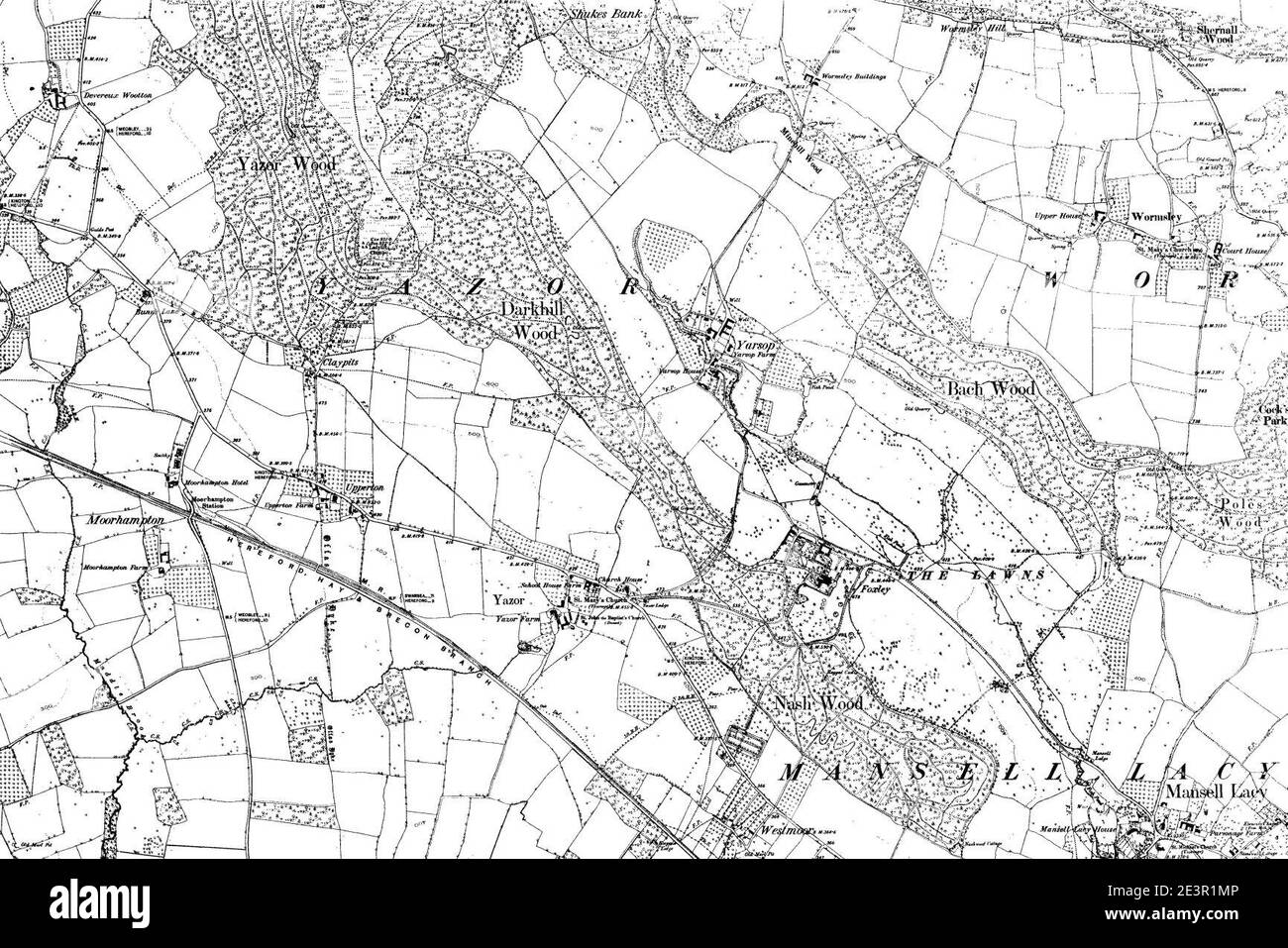 Map of Herefordshire OS Map name 025-SE, Ordnance Survey, 1884-1892 ...