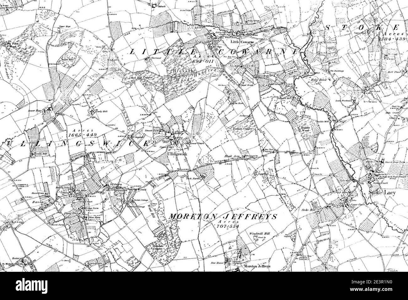 Map of Herefordshire OS Map name 027-NE, Ordnance Survey, 1884-1892 ...