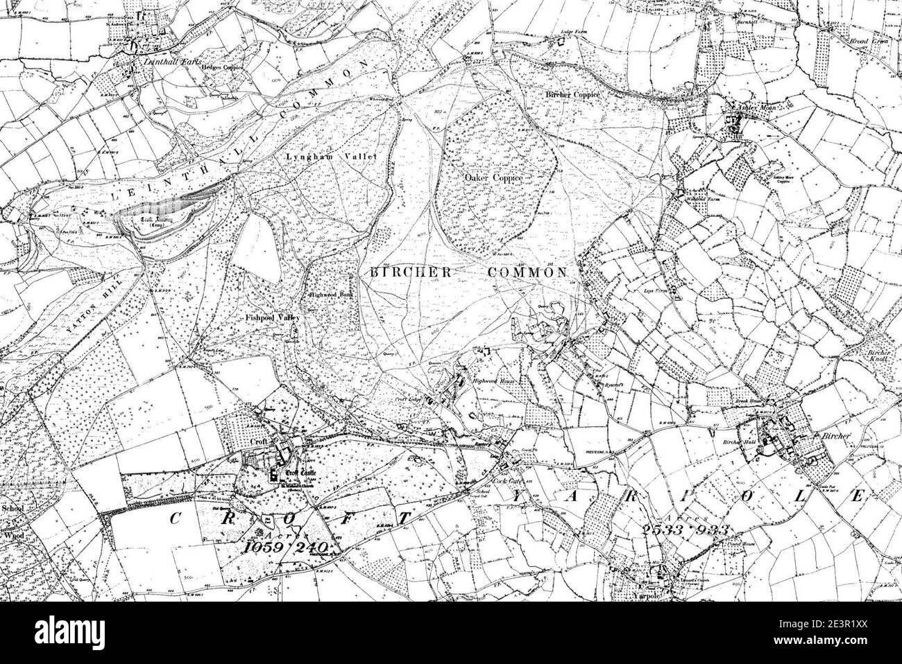 Map of Herefordshire OS Map name 007-SW, Ordnance Survey, 1884-1892 ...