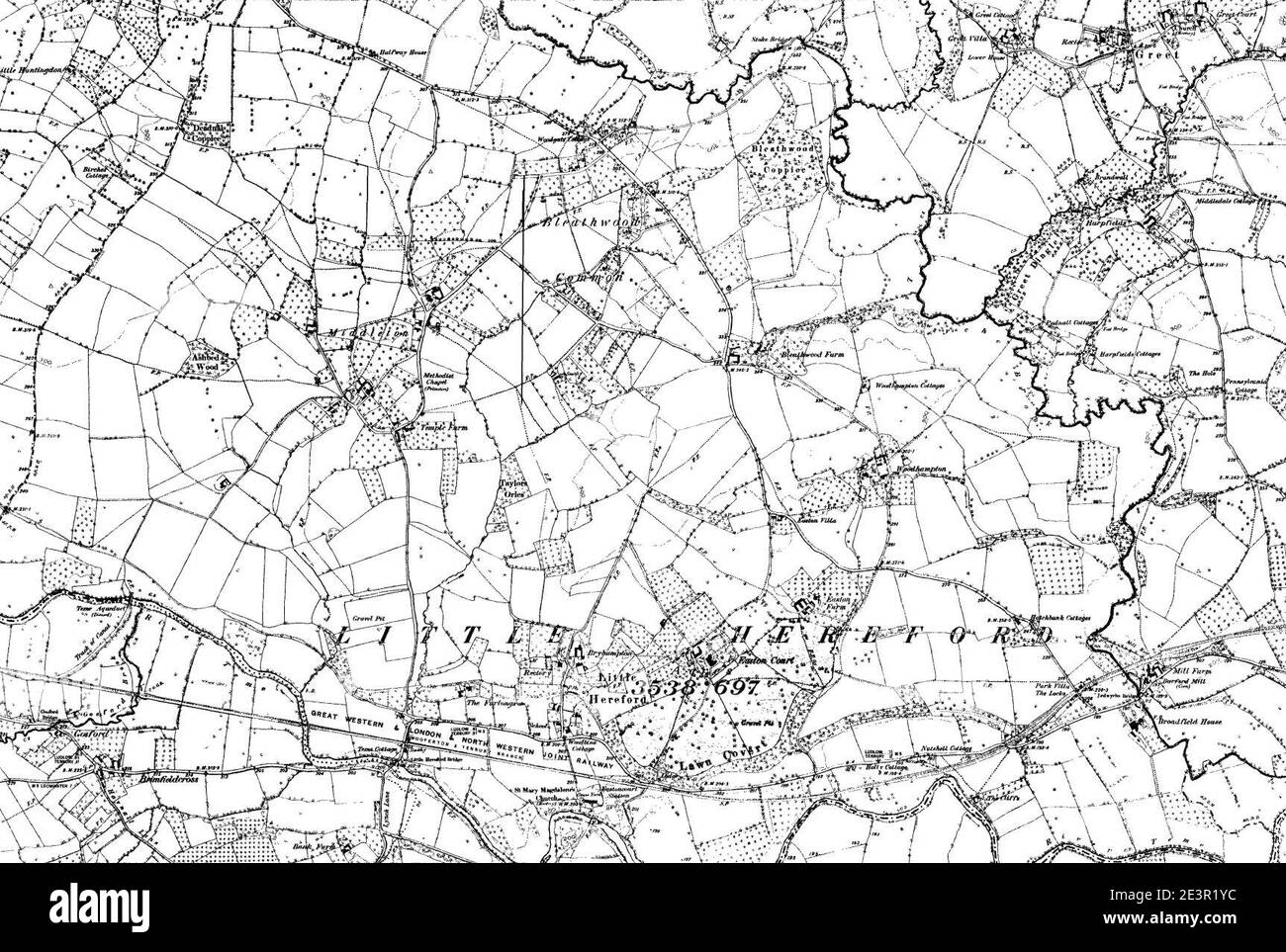Map of Herefordshire OS Map name 008-NW, Ordnance Survey, 1884-1892 ...