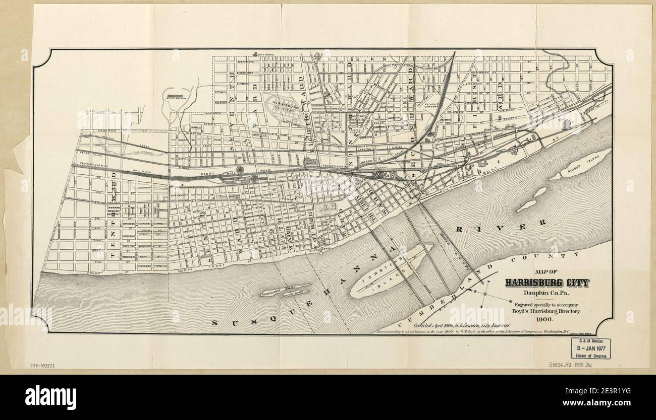 Vintage map of harrisburg hi-res stock photography and images - Alamy
