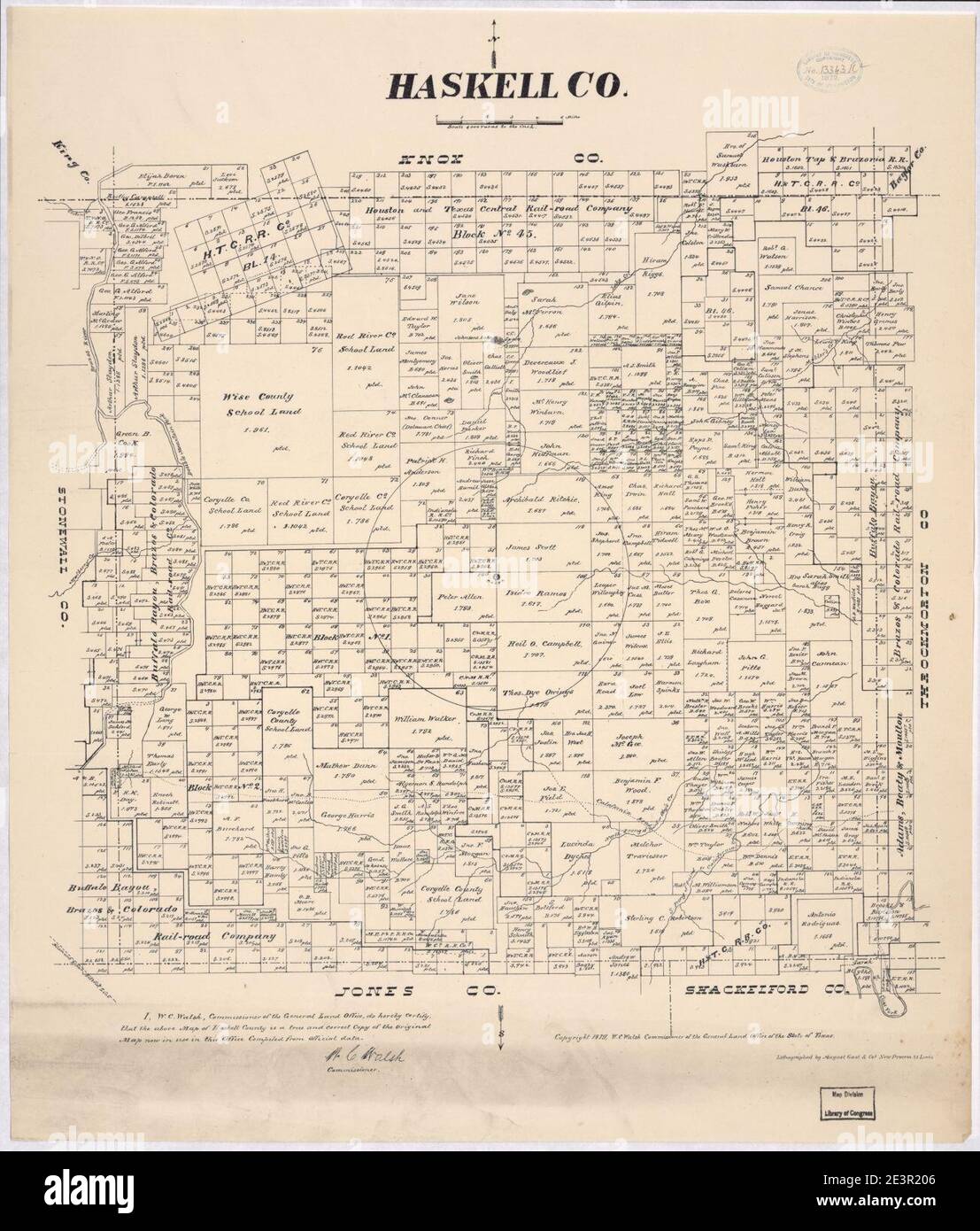 Map of Haskell County, Texas Stock Photo - Alamy