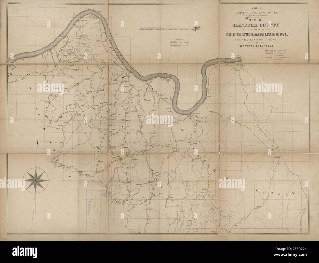 Map of Hancock County and parts of Ohio, Grayson and Breckinridge ...
