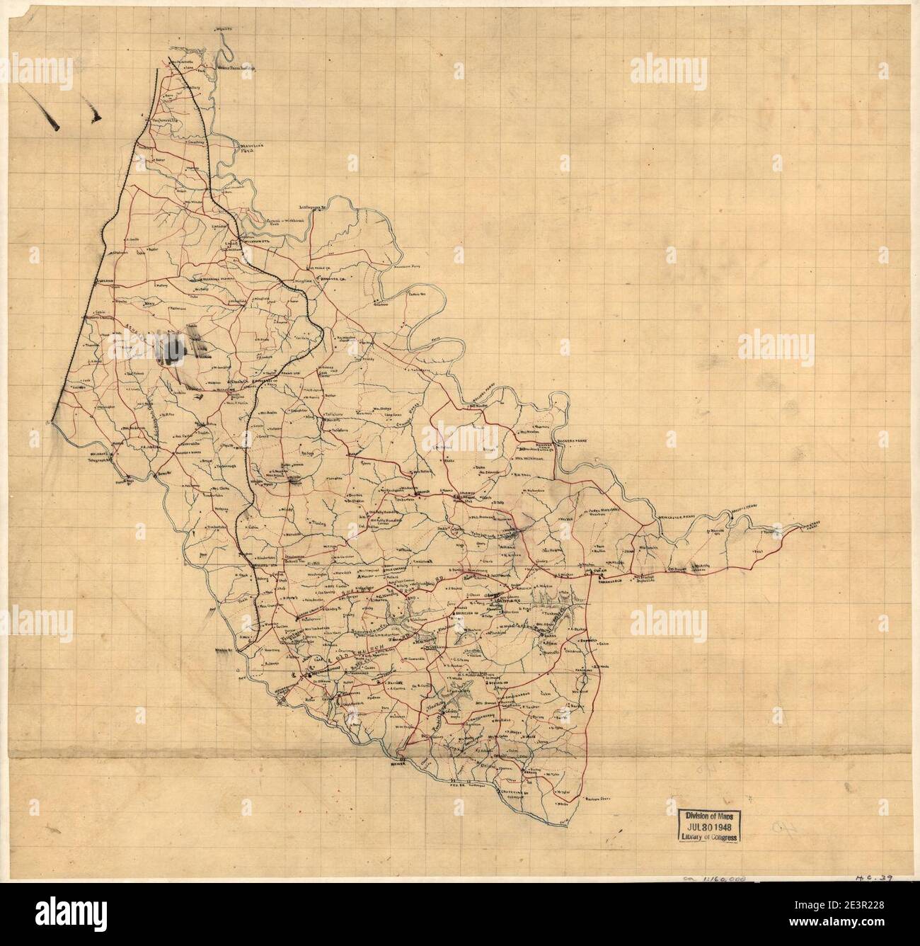 Map of Hanover County, Va Stock Photo - Alamy