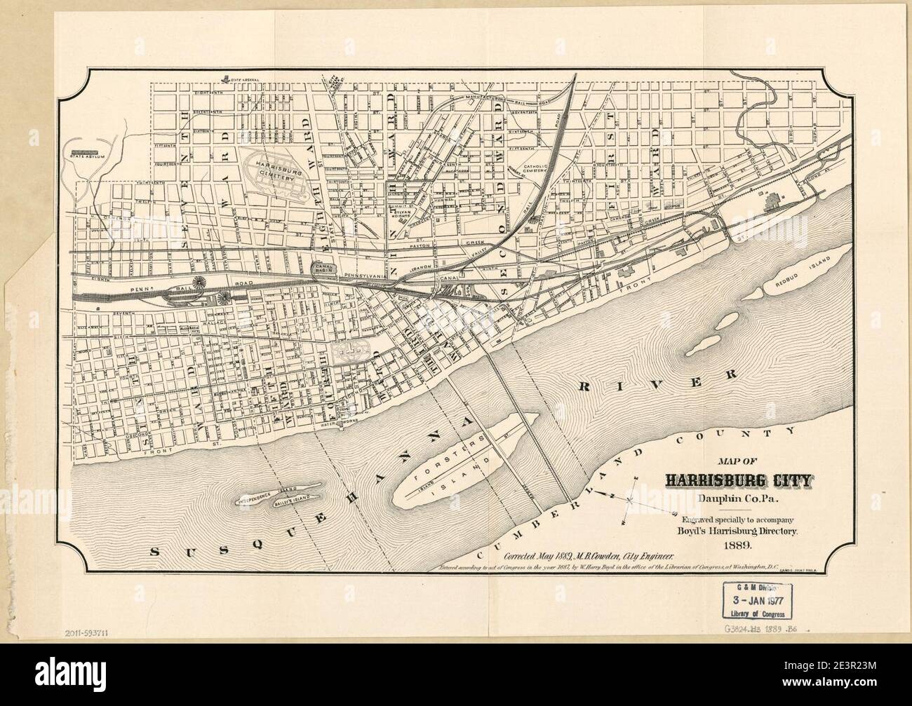 Vintage map of harrisburg hi-res stock photography and images - Alamy