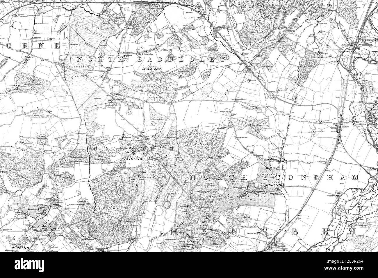 Map of Hampshire Sheet 057, Ordnance Survey, 1866-1889 Stock Photo - Alamy