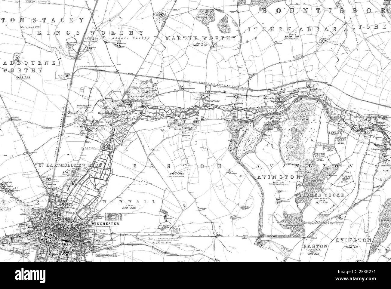Map of Hampshire Sheet 041, Ordnance Survey, 1866-1889 Stock Photo - Alamy