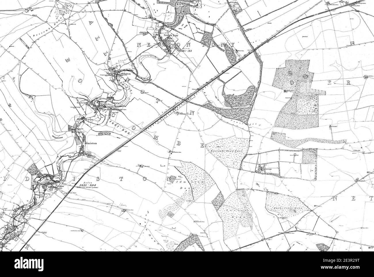 Map of Hampshire Sheet 030, Ordnance Survey, 1866-1889 Stock Photo - Alamy