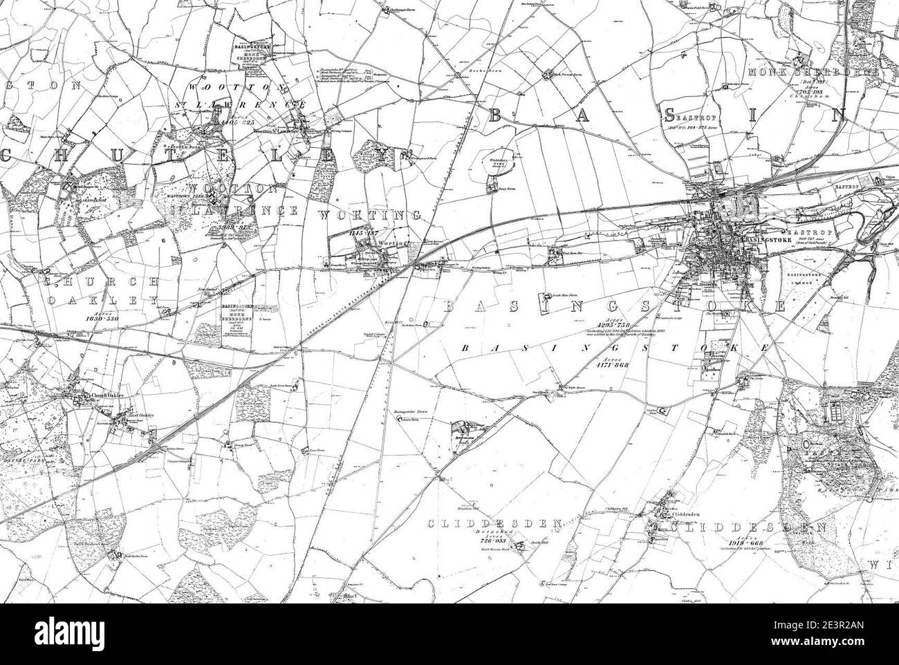 Map of Hampshire Sheet 018, Ordnance Survey, 1866-1889 Stock Photo - Alamy