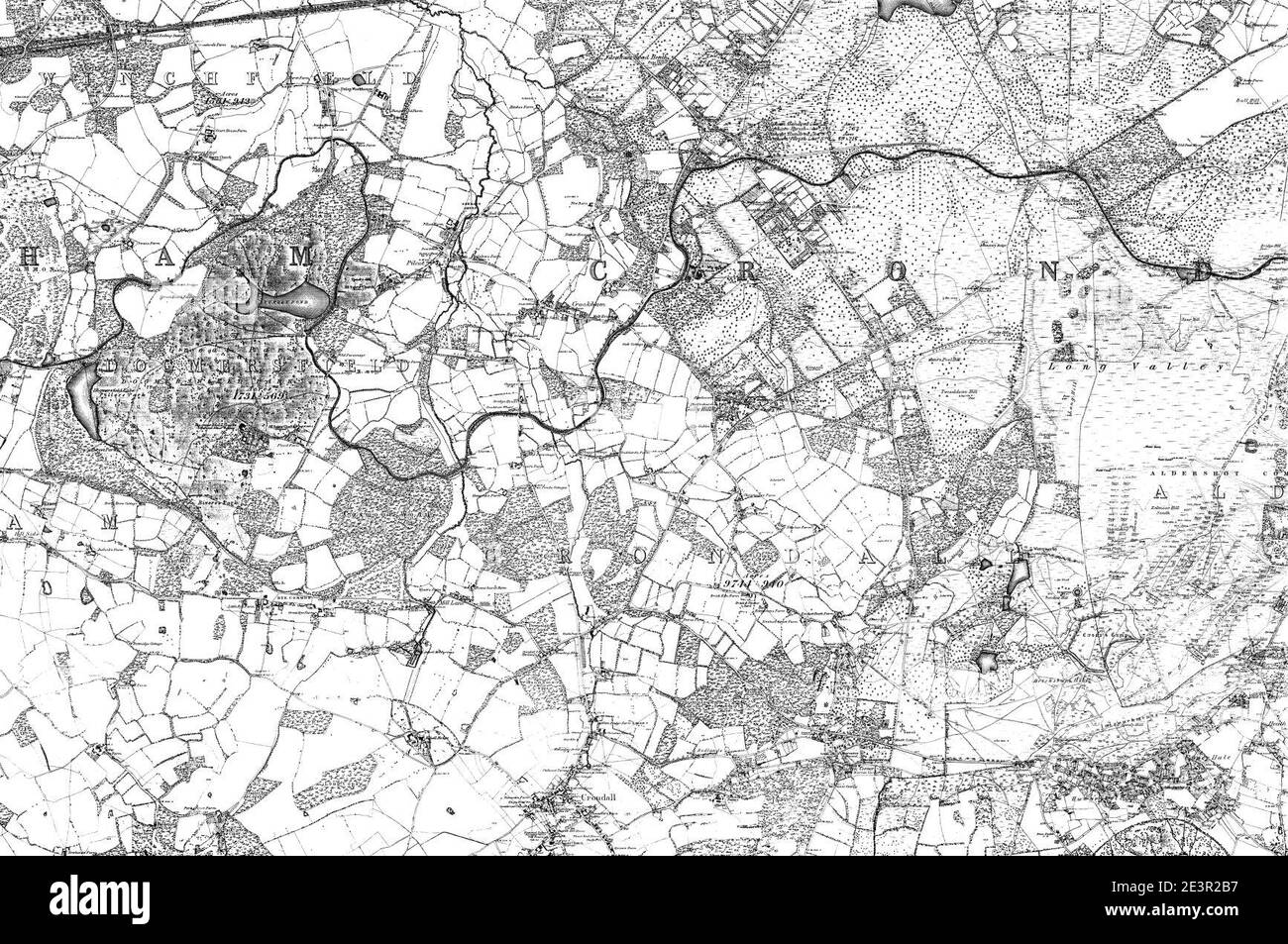 Map of Hampshire Sheet 020, Ordnance Survey, 1866-1889 Stock Photo - Alamy