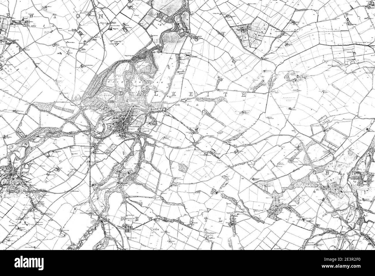 Map of Haddingtonshire Sheet 013, Ordnance Survey, 1854-1855 Stock ...