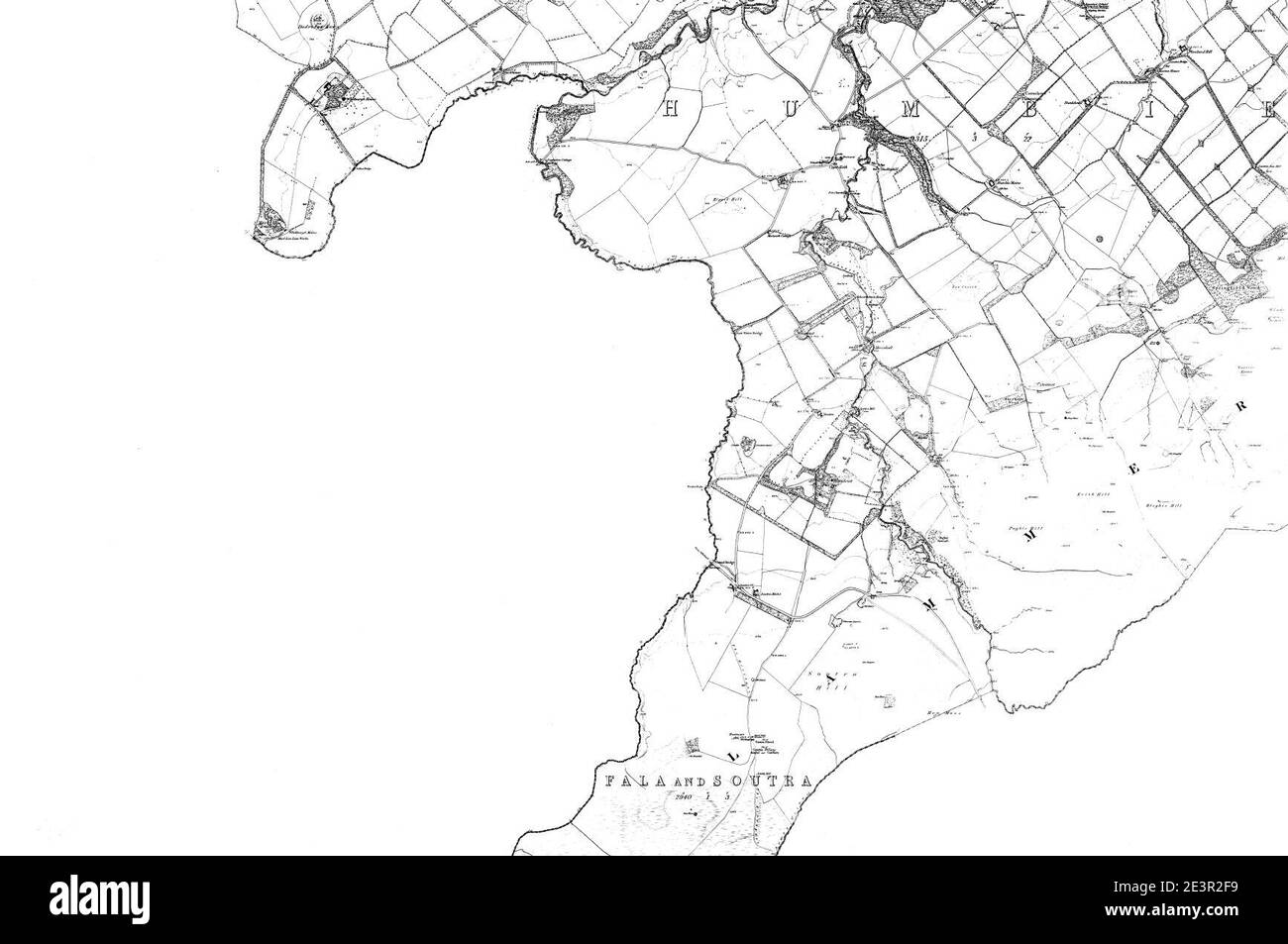 Map of Haddingtonshire Sheet 018, Ordnance Survey, 1854-1855 Stock ...
