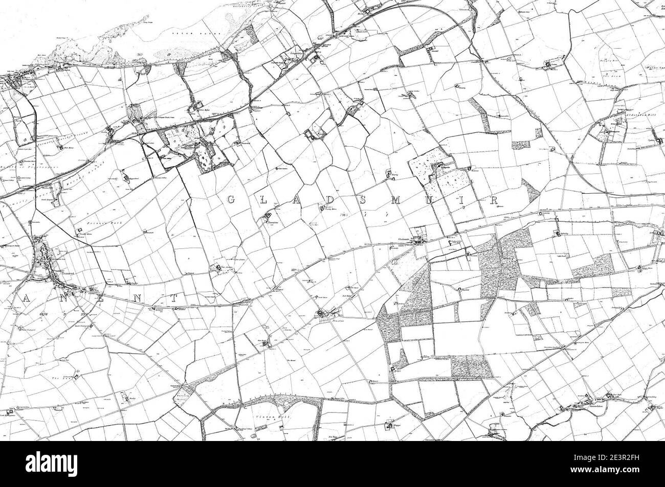 Map of Haddingtonshire Sheet 009, Ordnance Survey, 1854-1855 Stock ...