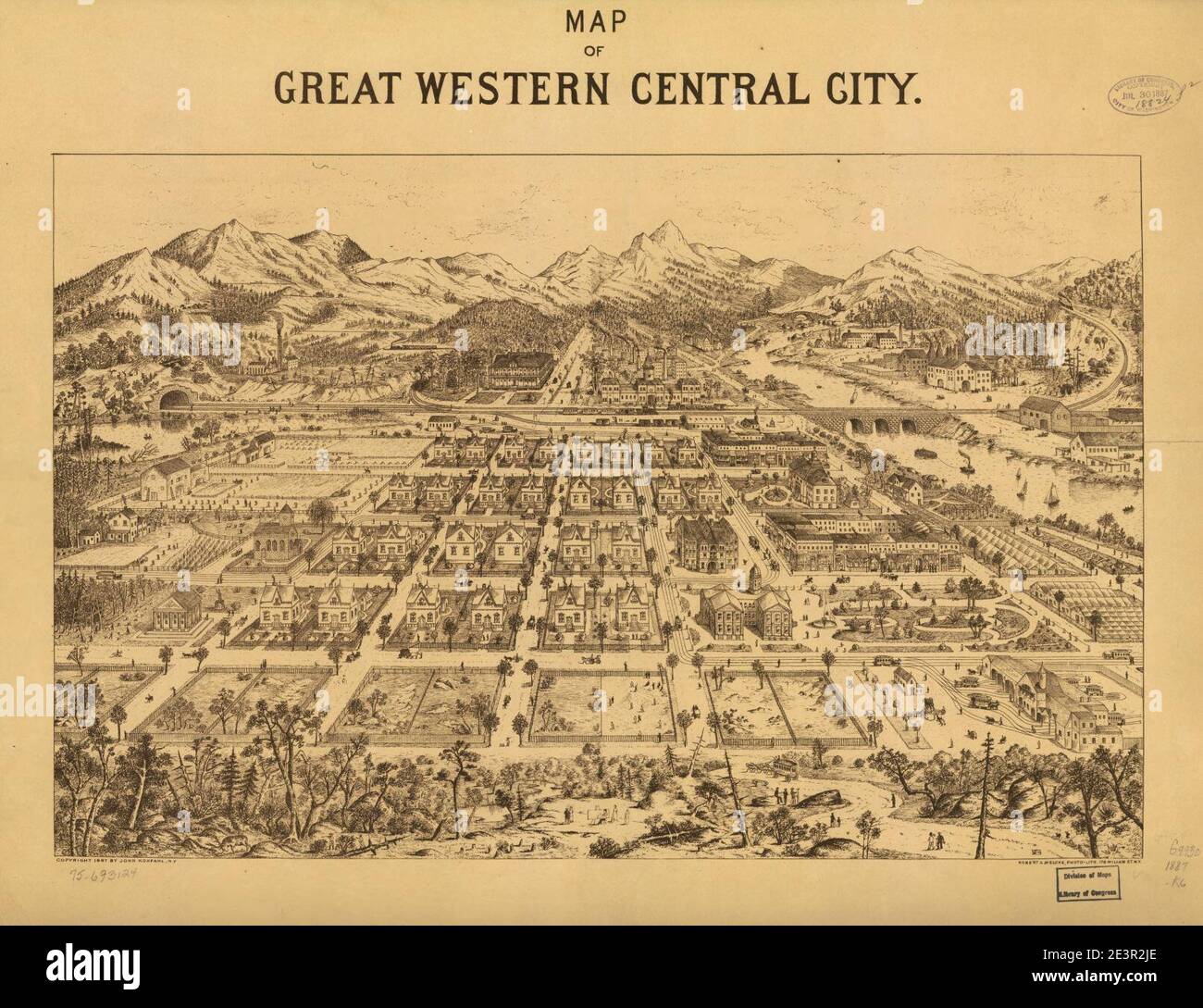 Map of great western Central City Stock Photo - Alamy