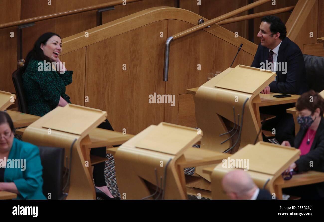 Monica Lennon MSP and Anas Sarwar MSP during First Minister's Questions ...