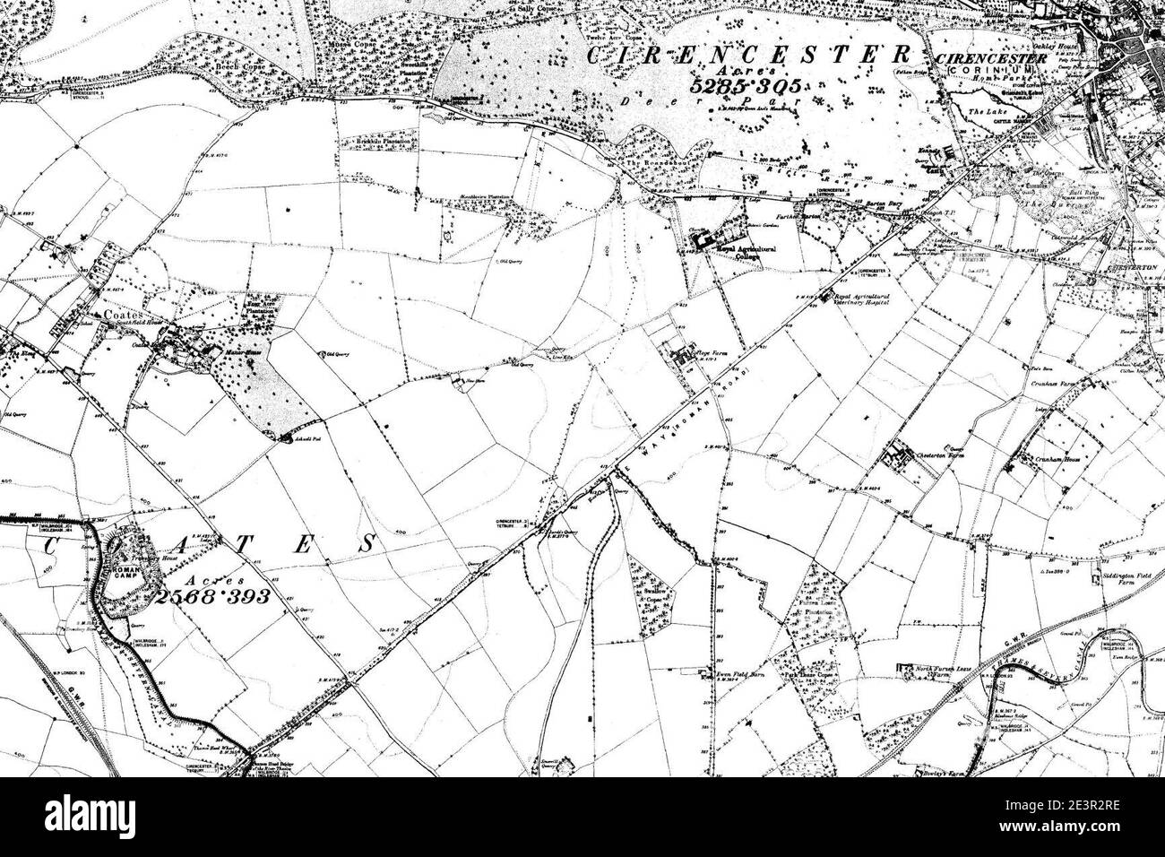 Map of Gloucestershire OS Map name 051-SW, Ordnance Survey, 1884-1894 ...
