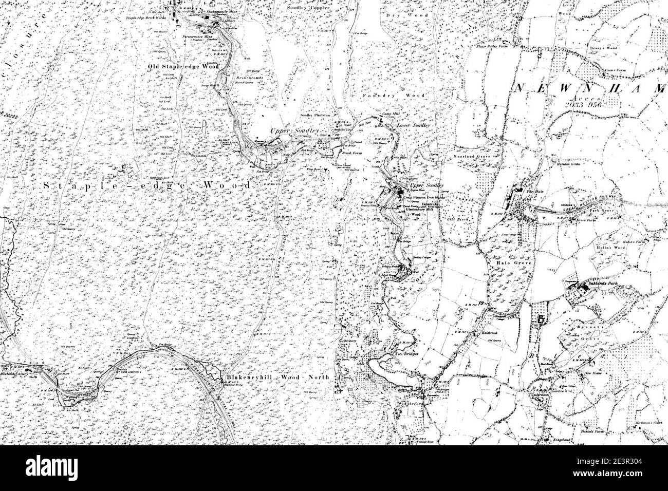 Map of Gloucestershire OS Map name 039-NE, Ordnance Survey, 1884-1894 ...