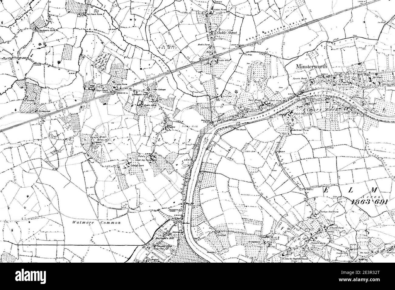 Map of Gloucestershire OS Map name 032-NE, Ordnance Survey, 1884-1894 ...