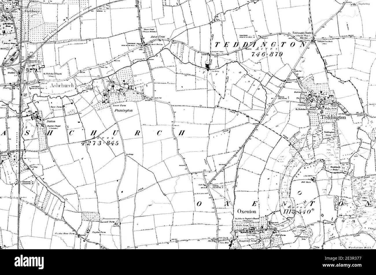 Map of Gloucestershire OS Map name 012-SE, Ordnance Survey, 1884-1894 ...