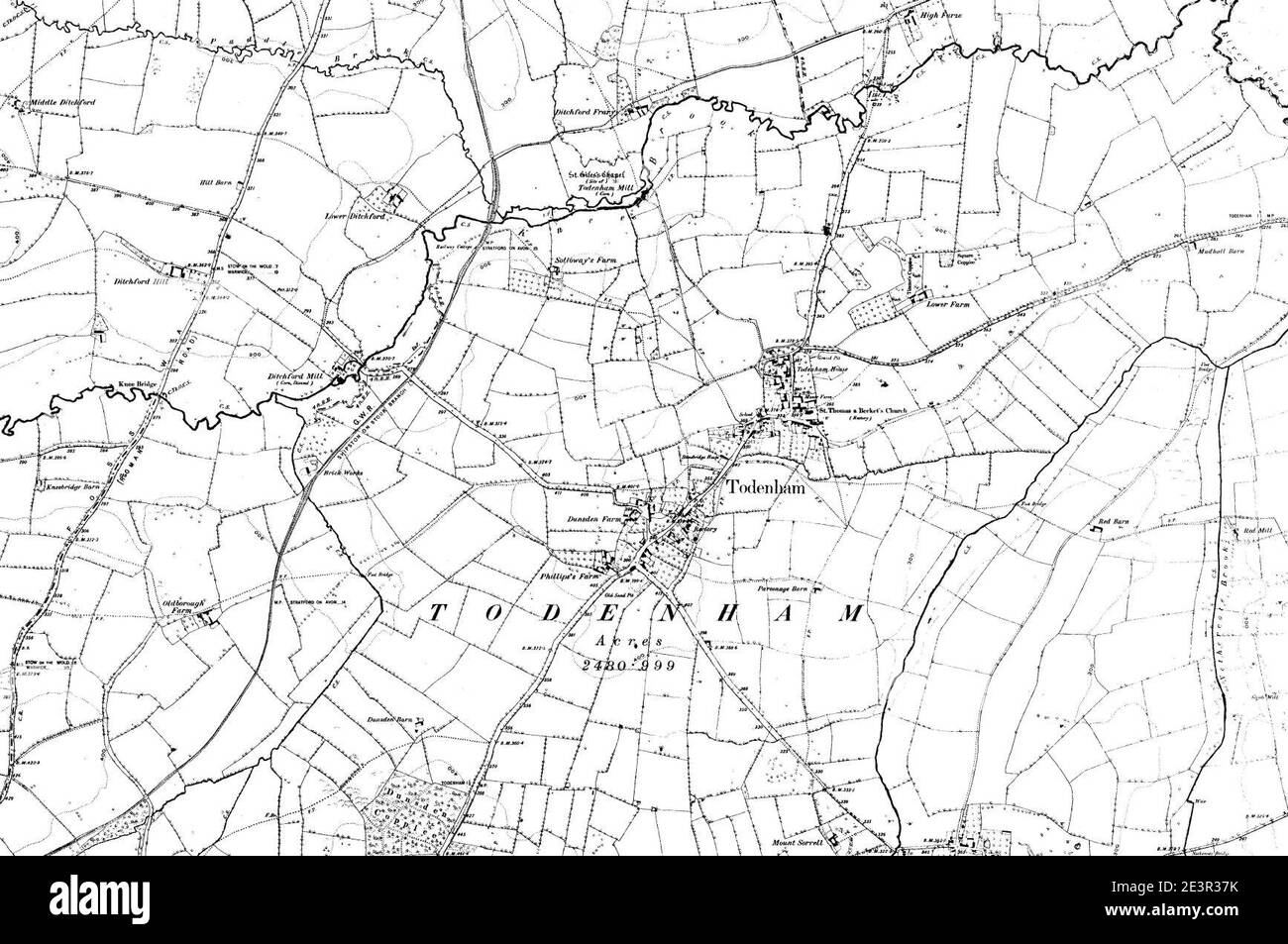 Map of Gloucestershire OS Map name 015-NE, Ordnance Survey, 1884-1894 ...