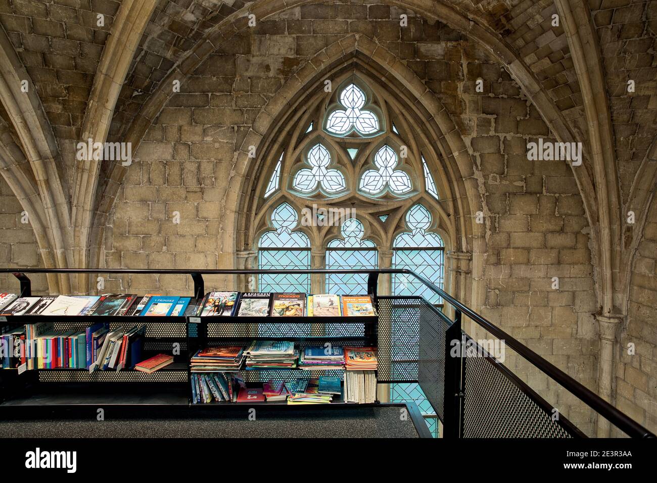 Book Store Dominicanen`, former medieval church, in Maastricht ...