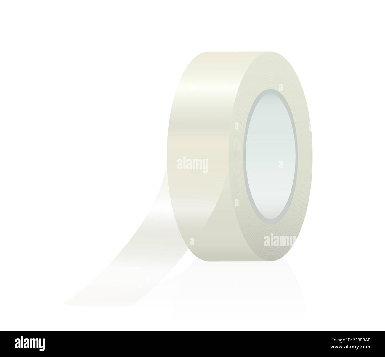 Adhesive tape with unrolled adhesive strip - illustration on white ...