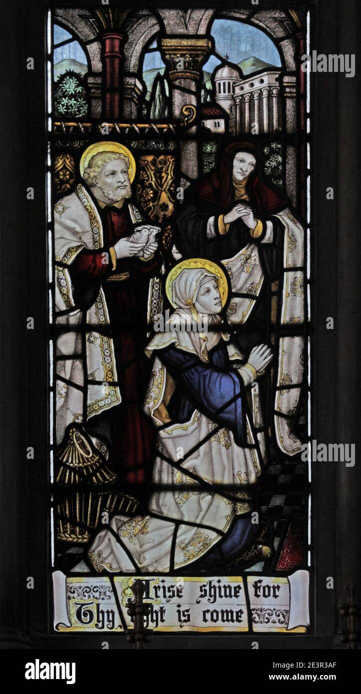 A stained glass window by C E Kempe & Co. depicting the entombment of ...