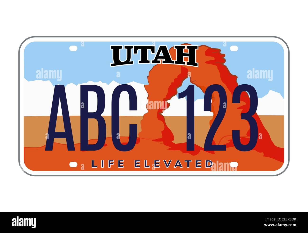 Utah license number plate. Vector usa car plate retro sign, american ...